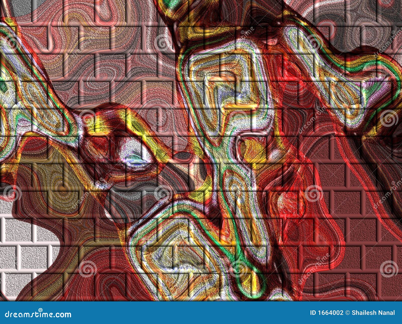 Abstract Paint on Brick Wall Stock Illustration - Illustration of brown ...