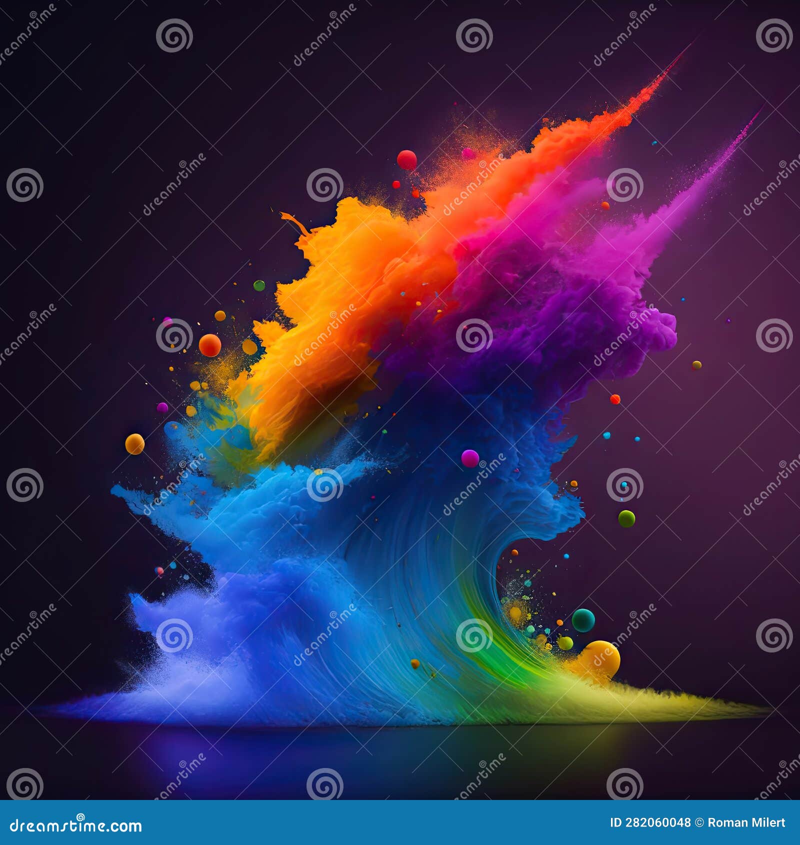 Abstract Paint Explosion of Colors Stock Illustration - Illustration of ...