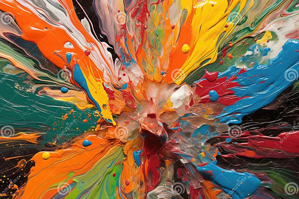 Abstract Paint Explosion Patterns on Glass Stock Illustration ...