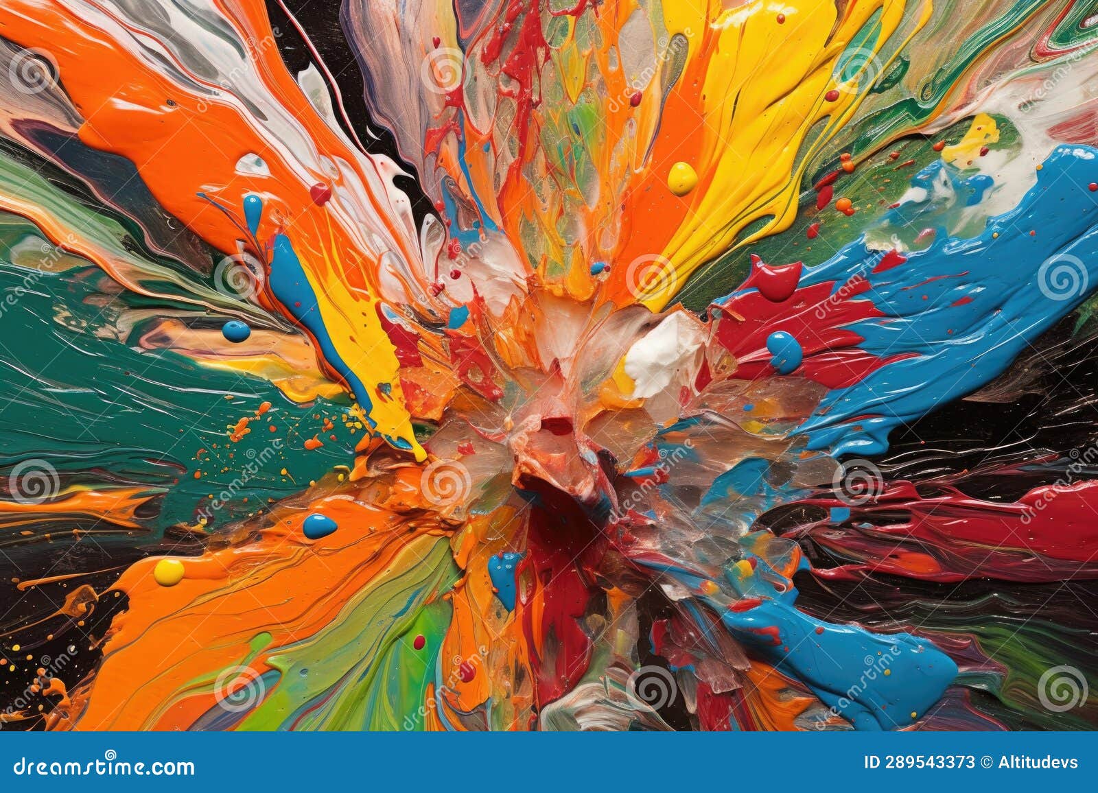 Abstract Paint Explosion Patterns on Glass Stock Image - Image of ...