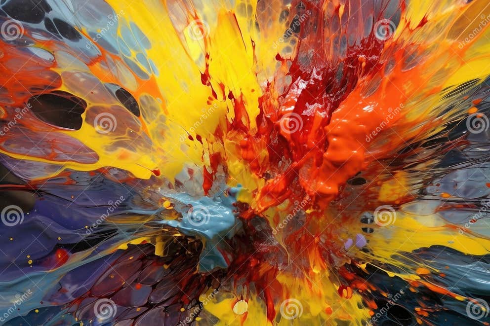 Abstract Paint Explosion Patterns on Glass Stock Photo - Image of ...