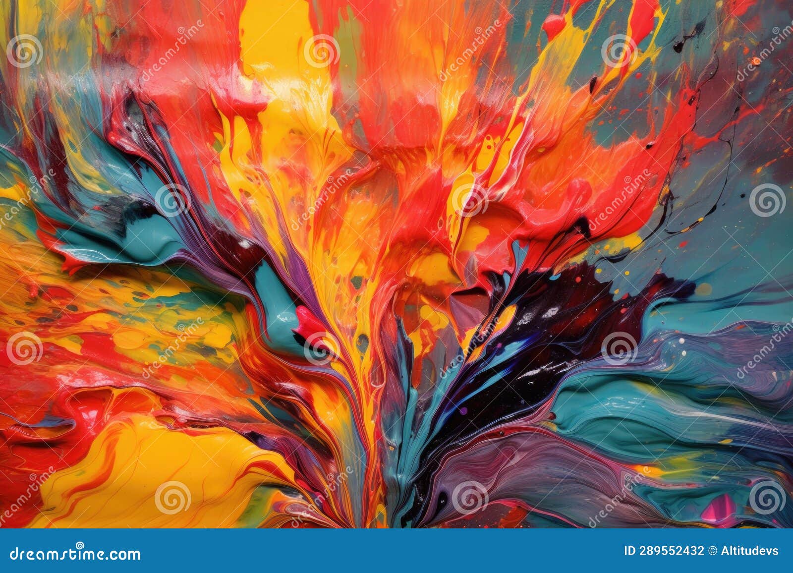 Abstract Paint Explosion Patterns on Glass Stock Illustration ...