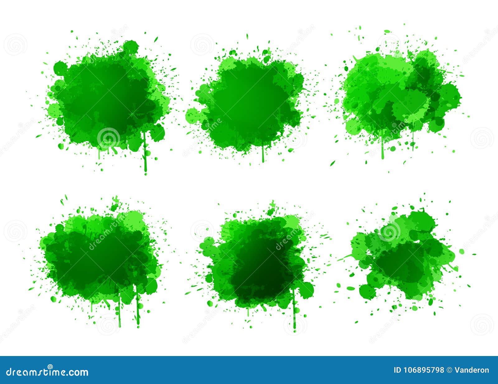 Abstract Paint Splashes Set for Design Use. Splatter Template Set ...