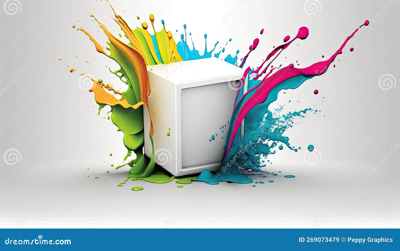 Abstract Paint Splatter on a Cube Stock Illustration - Illustration of ...