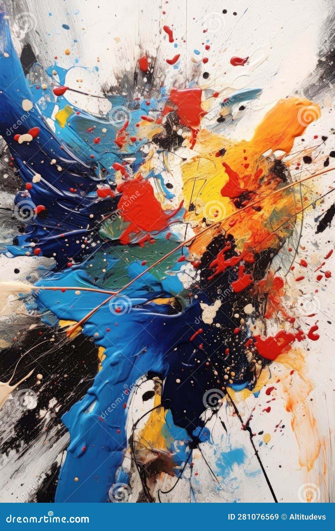 Abstract Paint Splatters on a Canvas Stock Illustration - Illustration ...