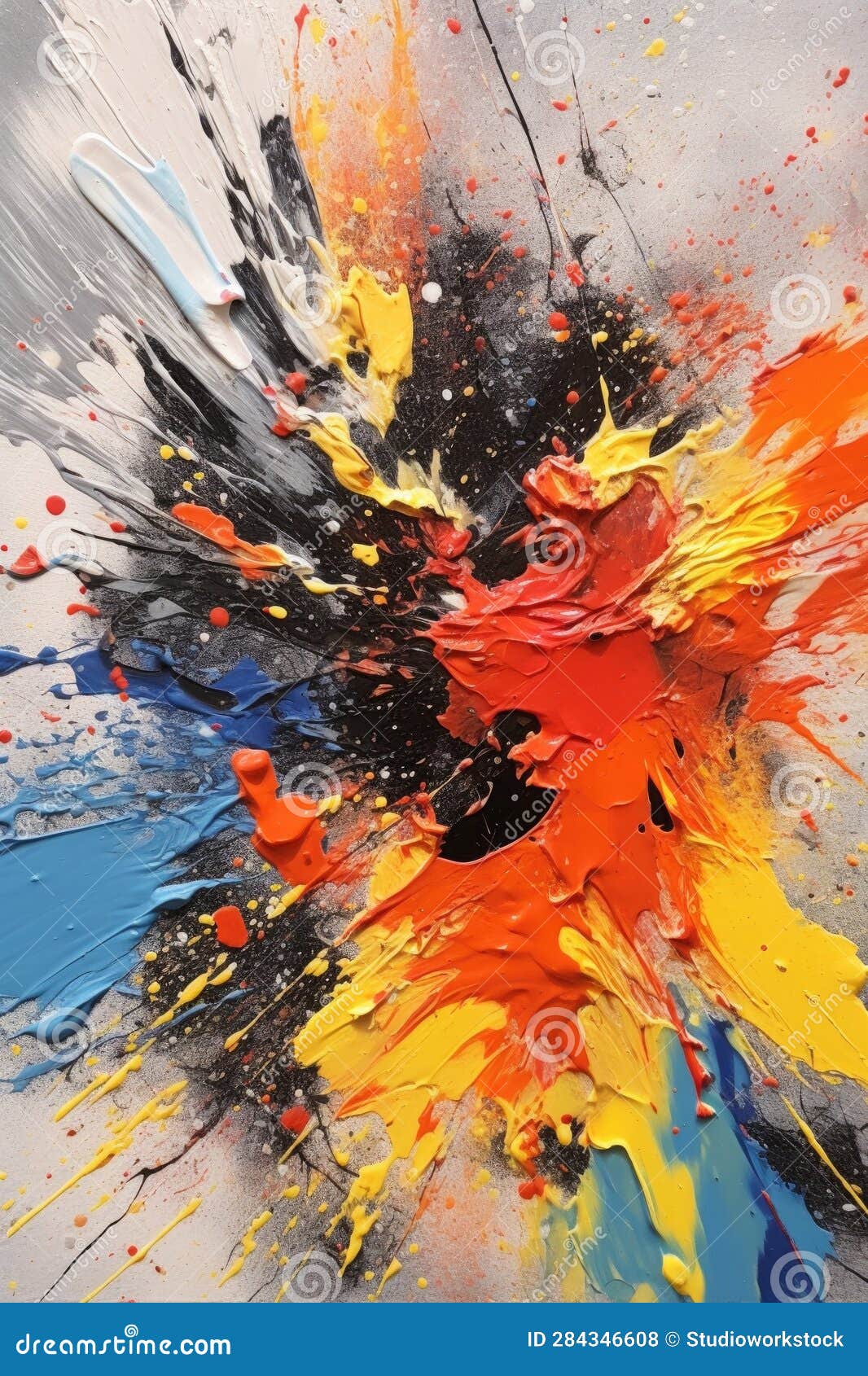Abstract Paint Splatters on a Canvas Stock Illustration - Illustration ...