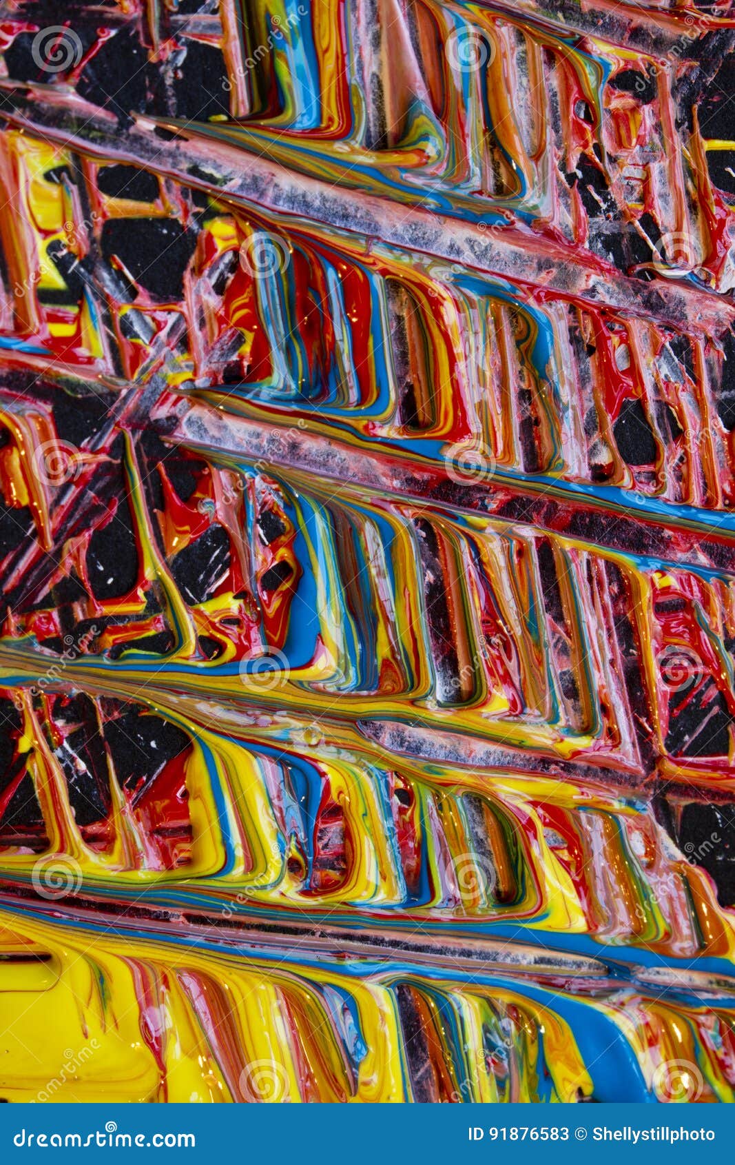 Abstract Paint Streaks and Marks on Black Background Stock Image ...