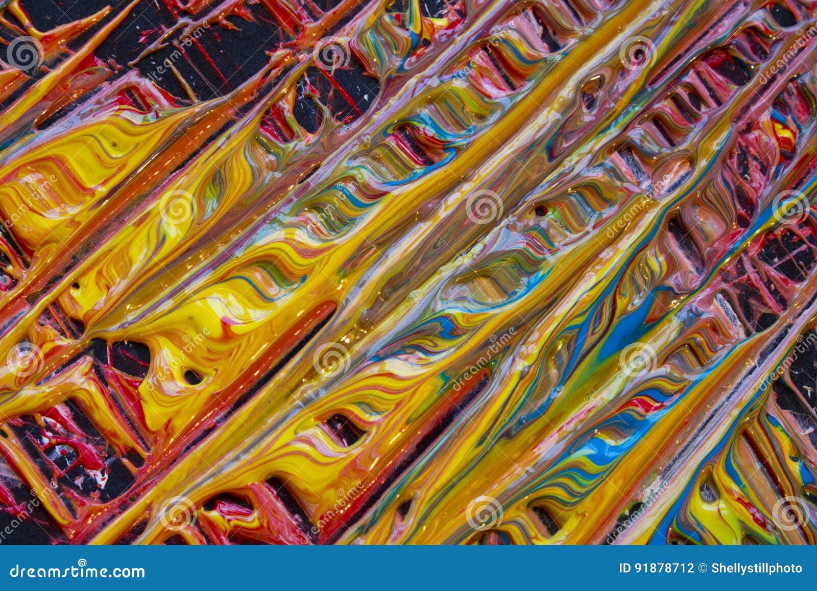 Abstract Paint Streaks and Marks on Black Background Stock Photo ...