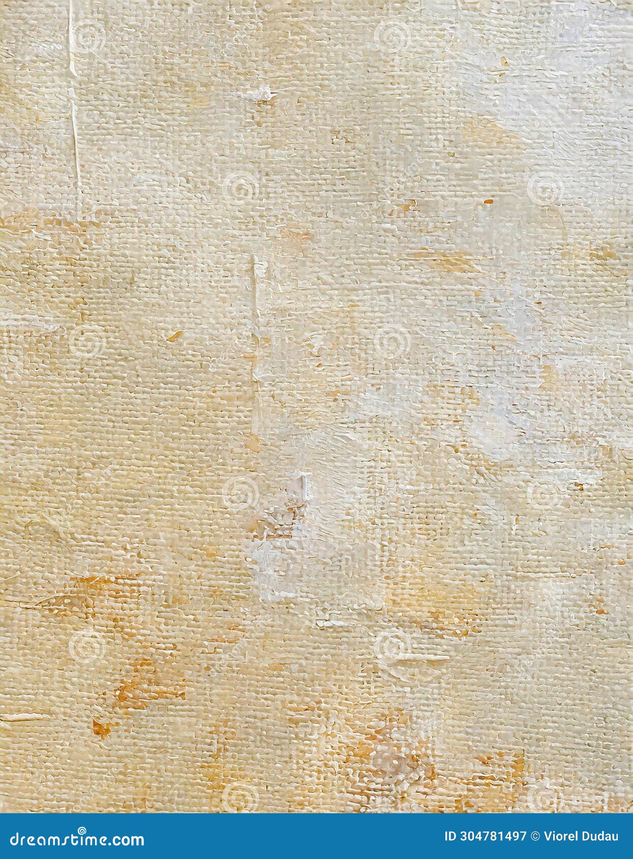 Abstract Painted Canvas in Beige Oil Paint with Textile Texture ...