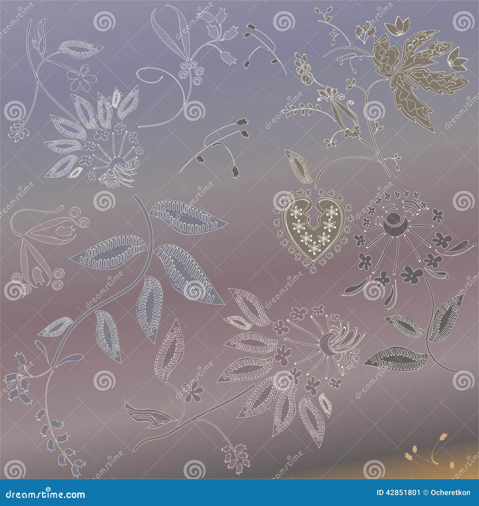 Abstract Painted Flowers on a Light Background Stock Illustration ...