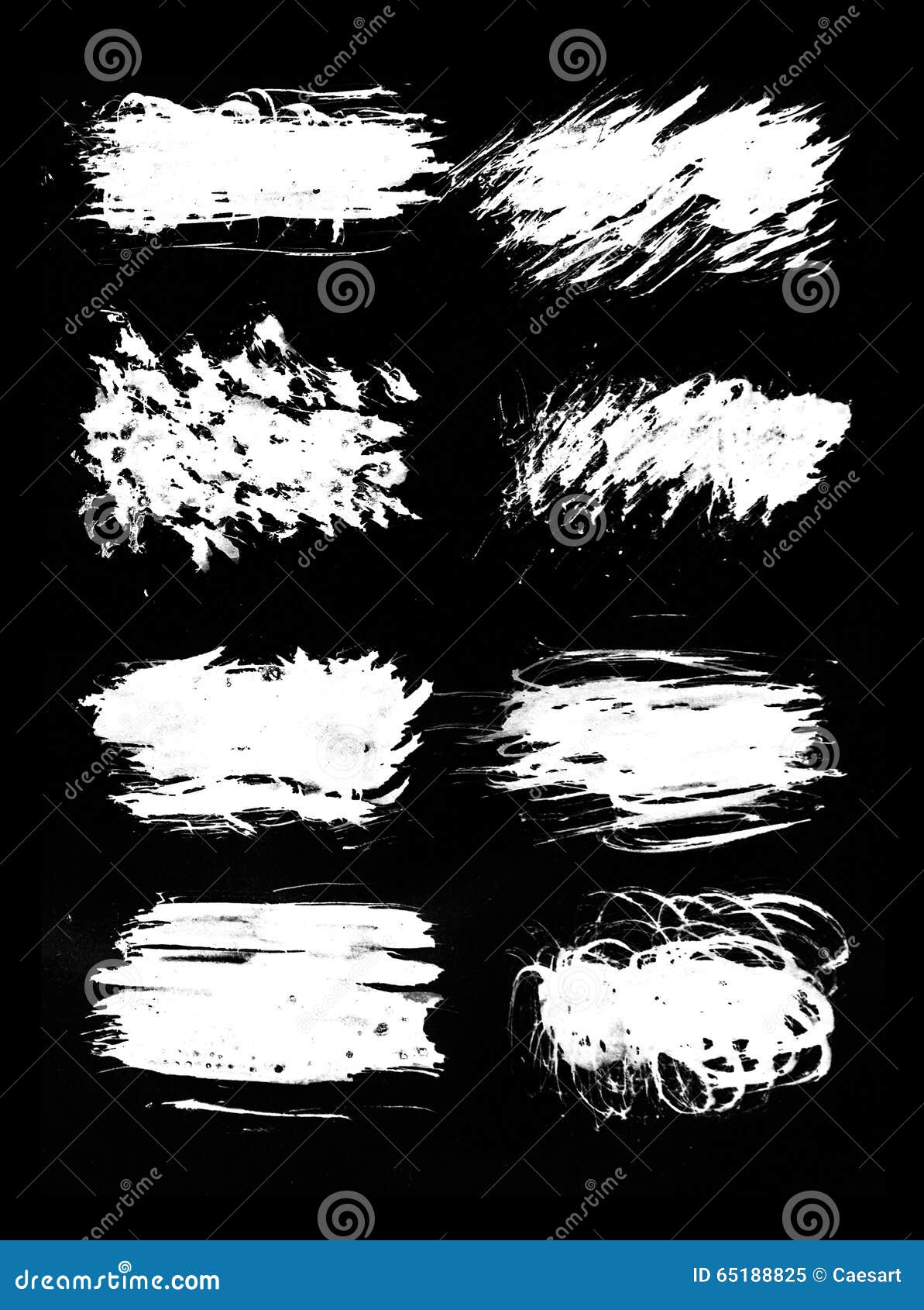 Abstract Painted Ink Strokes Set. Stock Illustration - Illustration of ...