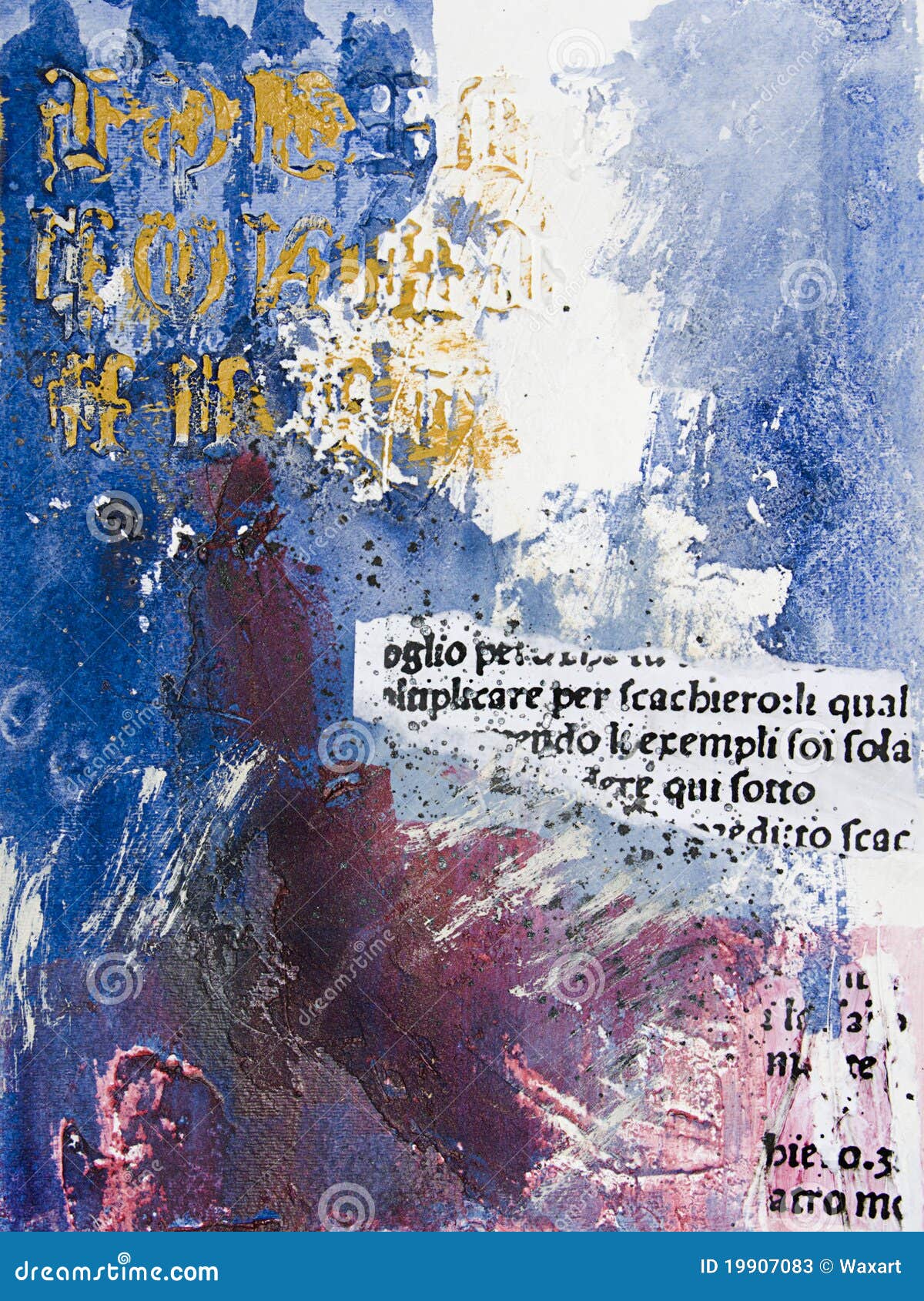 Abstract Painted Paper with Text Stock Image - Image of vertical, color ...