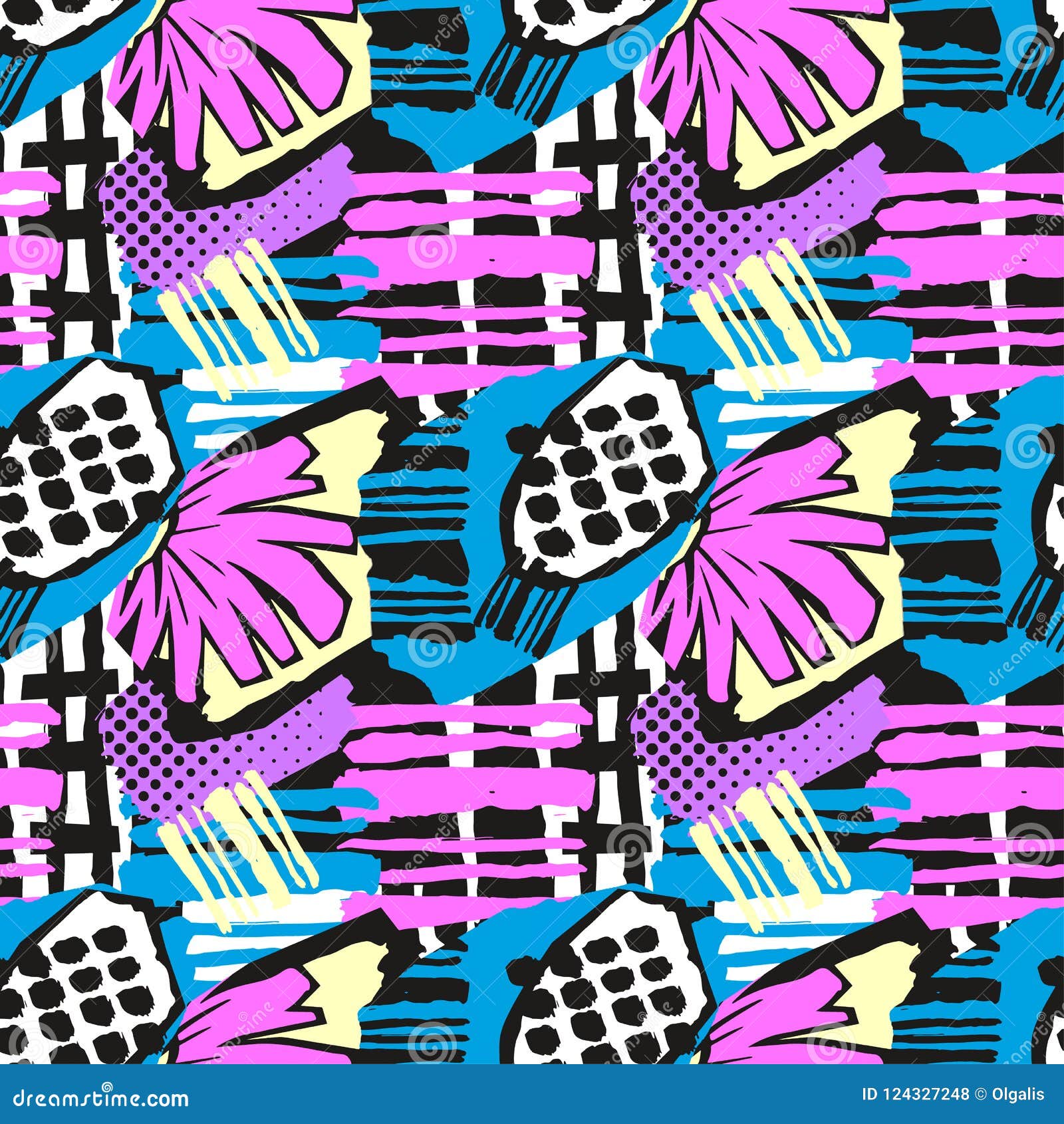 Abstract Painted Seamless Rough Grunge Pattern, Modern Design Te Stock ...