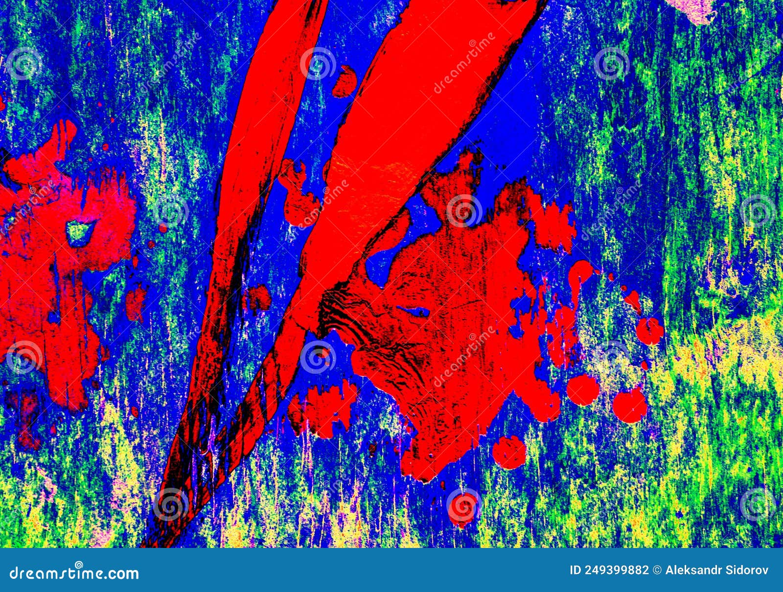 Abstract Painted Texture with Random Colored Spots and Strokes ...