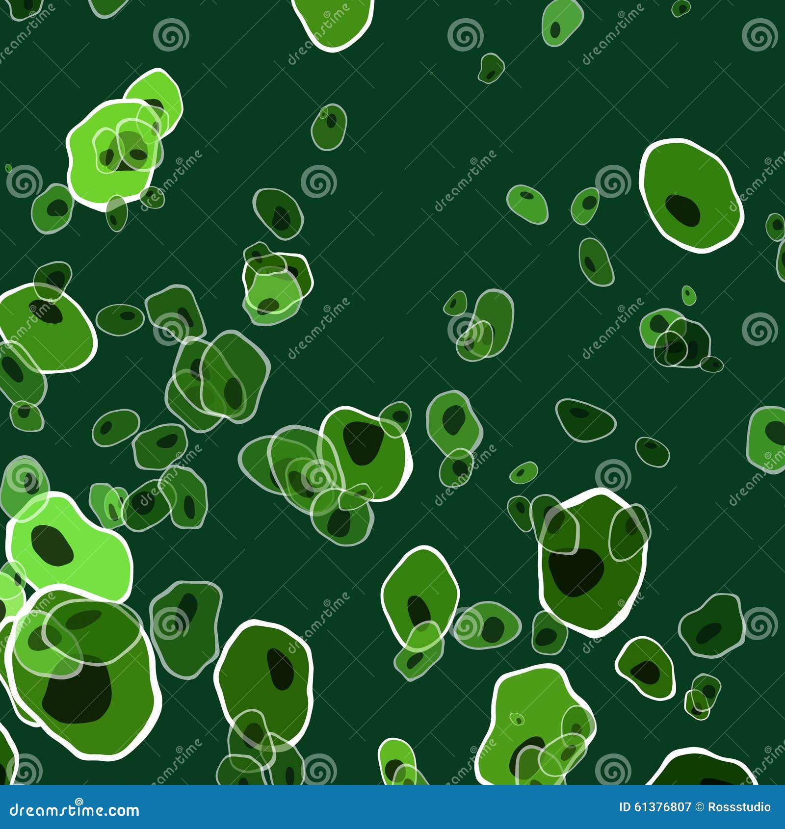 Abstract Painterly Green Cells Background Stock Illustration ...