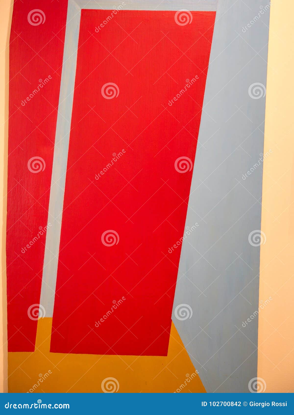 Abstract Painting Art with Red Geometric Shapes Stock Photo - Image of ...