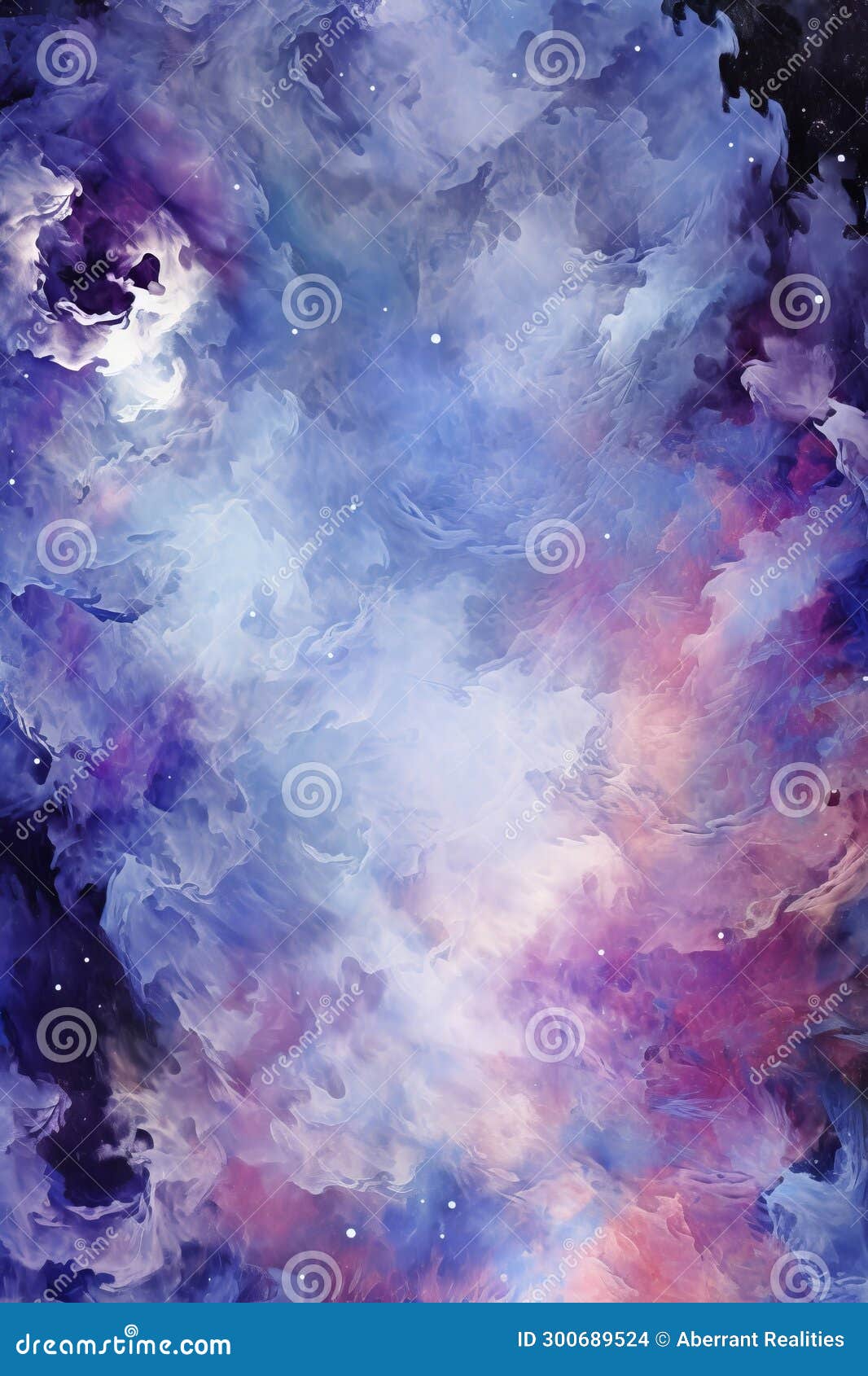 An Abstract Painting of a Blue and Purple Nebula Stock Illustration ...