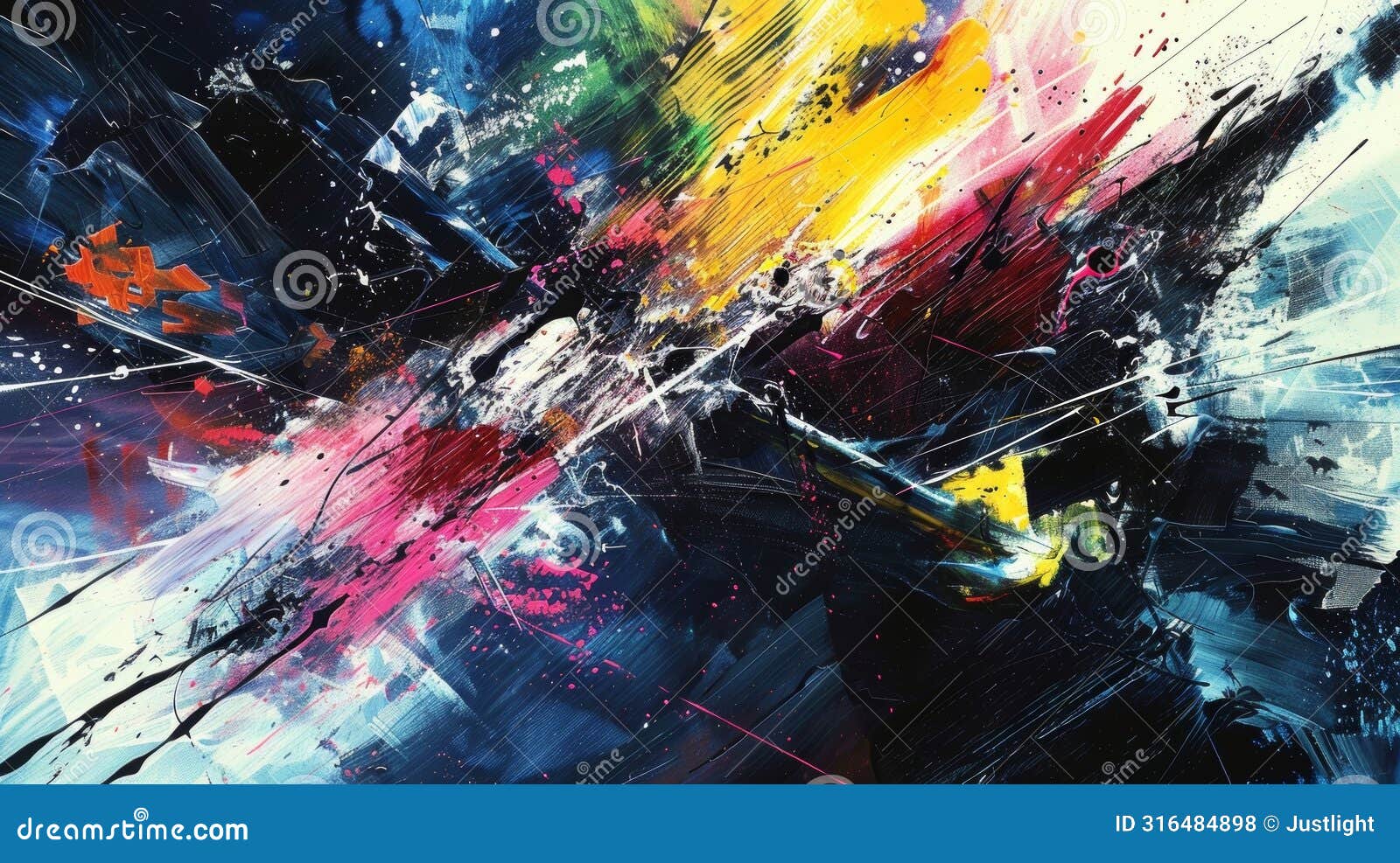 An Abstract Painting with Bold Sweeping Strokes Representing the ...