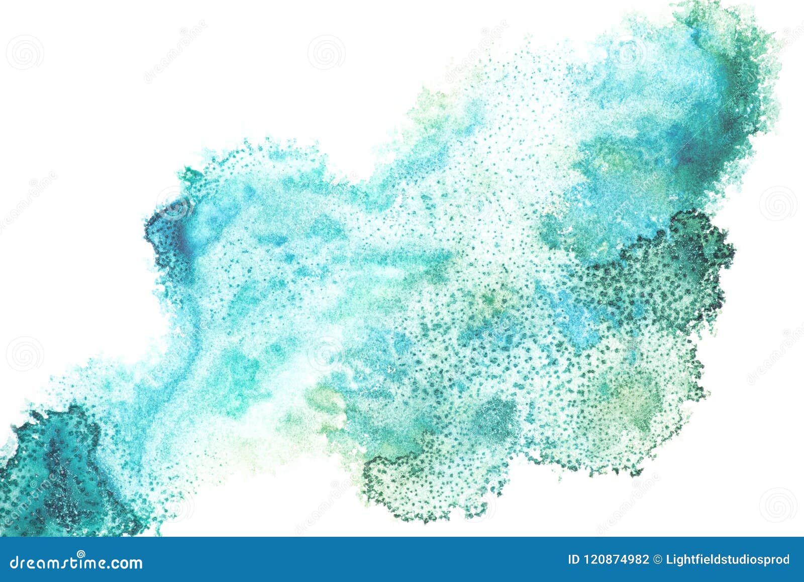 Abstract Painting with Bright Blue Paint Spots Stock Illustration ...