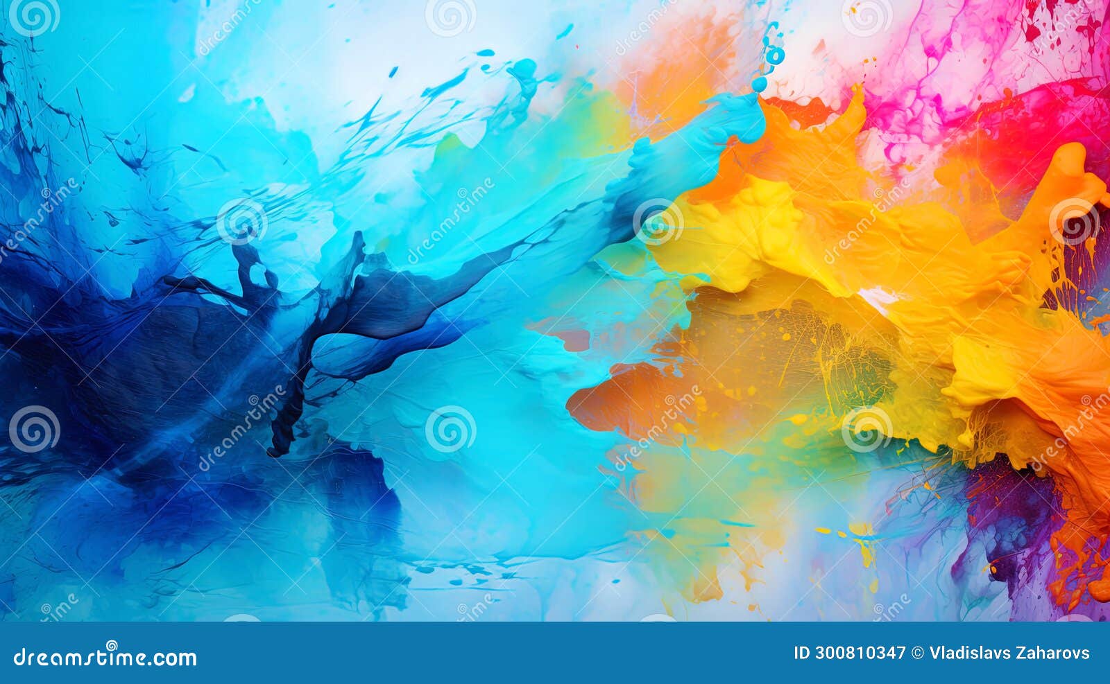 Abstract Painting: Bright Colors Mixed in Original Forms Stock ...