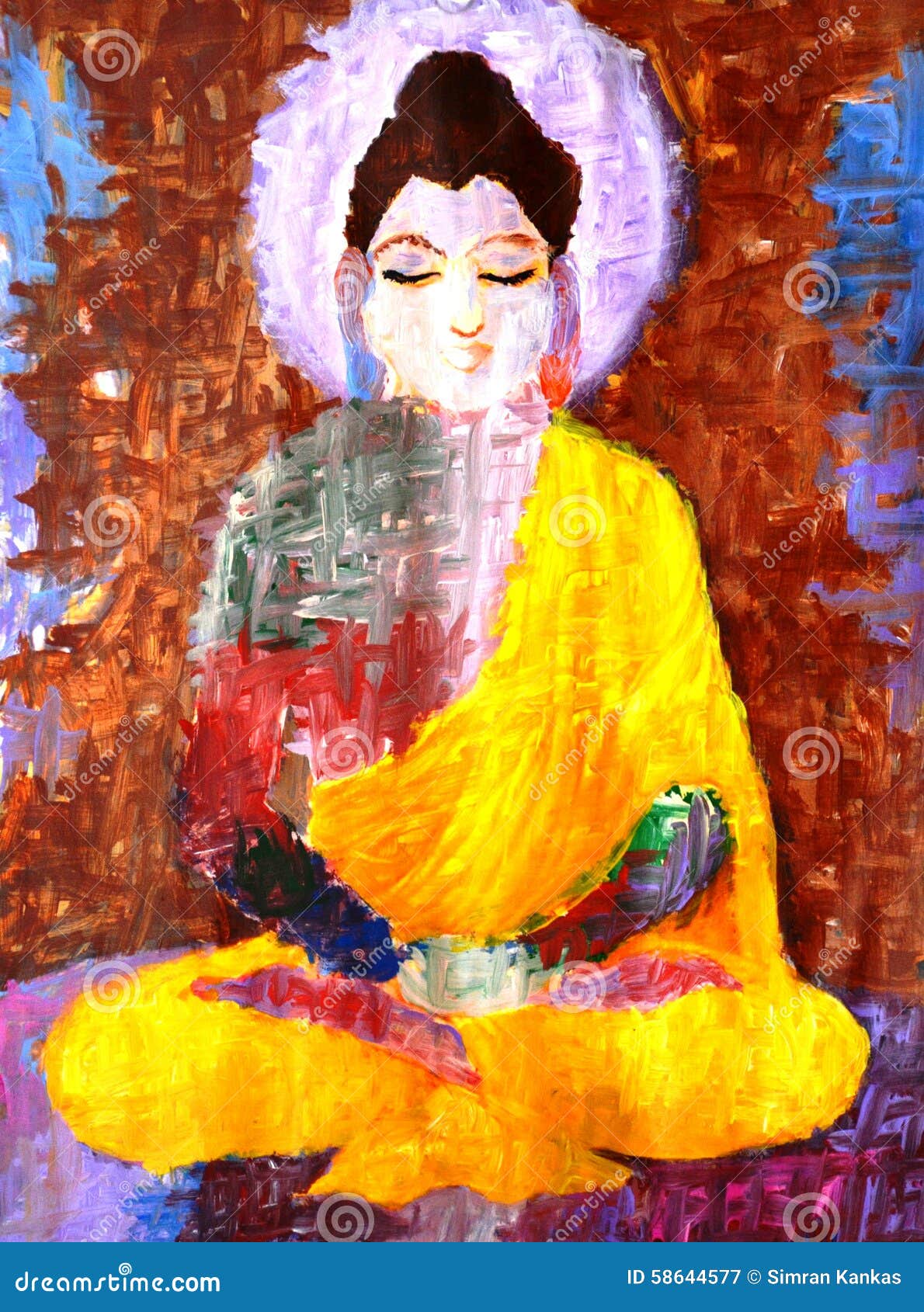 Abstract Painting of Buddha Stock Illustration - Illustration of ...