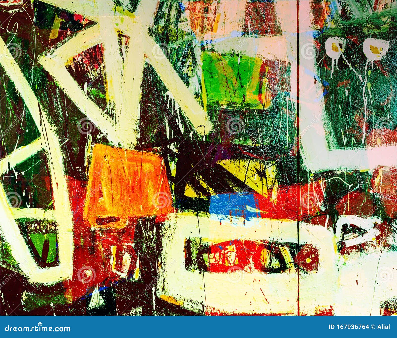 Abstract Painting on Canvas. Abstract Expressionism Stock Illustration ...