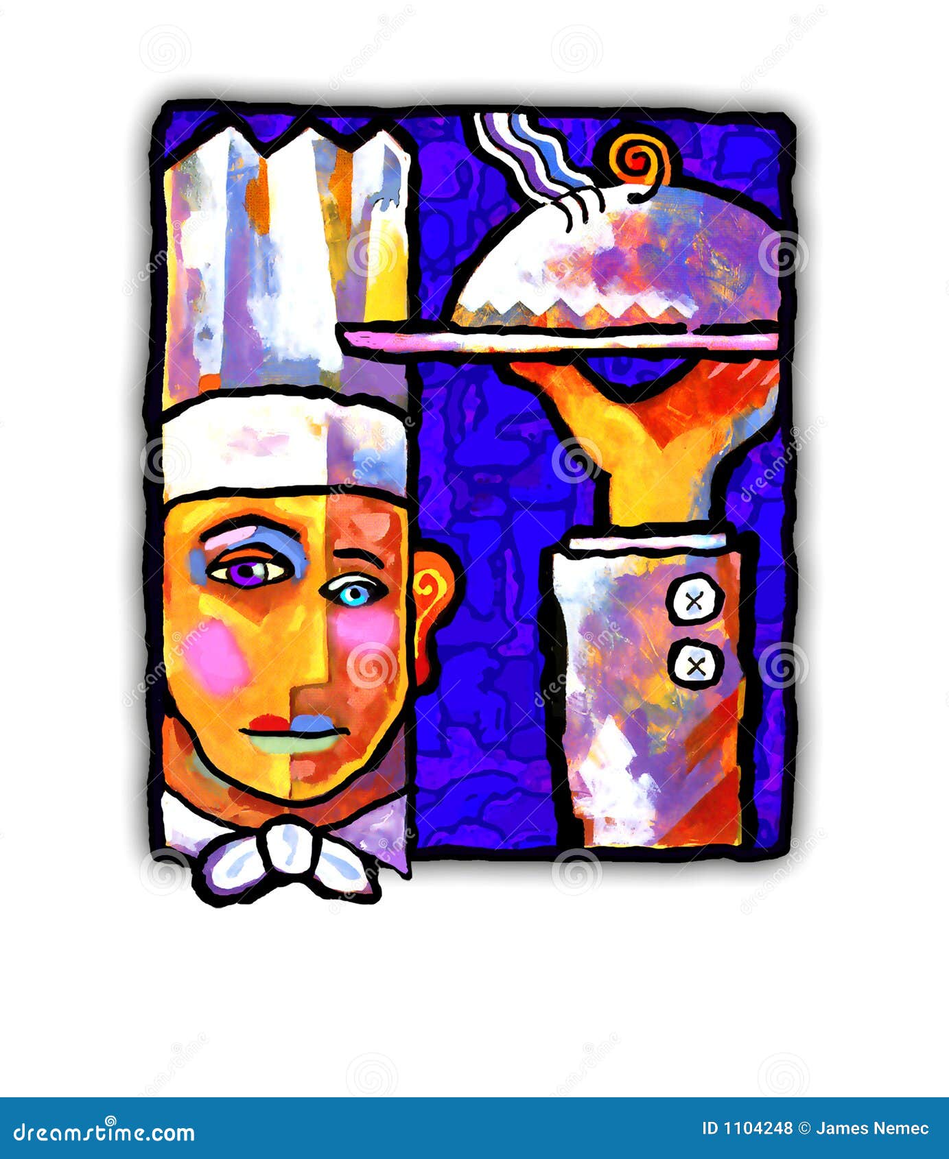 Abstract Painting of a Chef Stock Illustration - Illustration of food ...