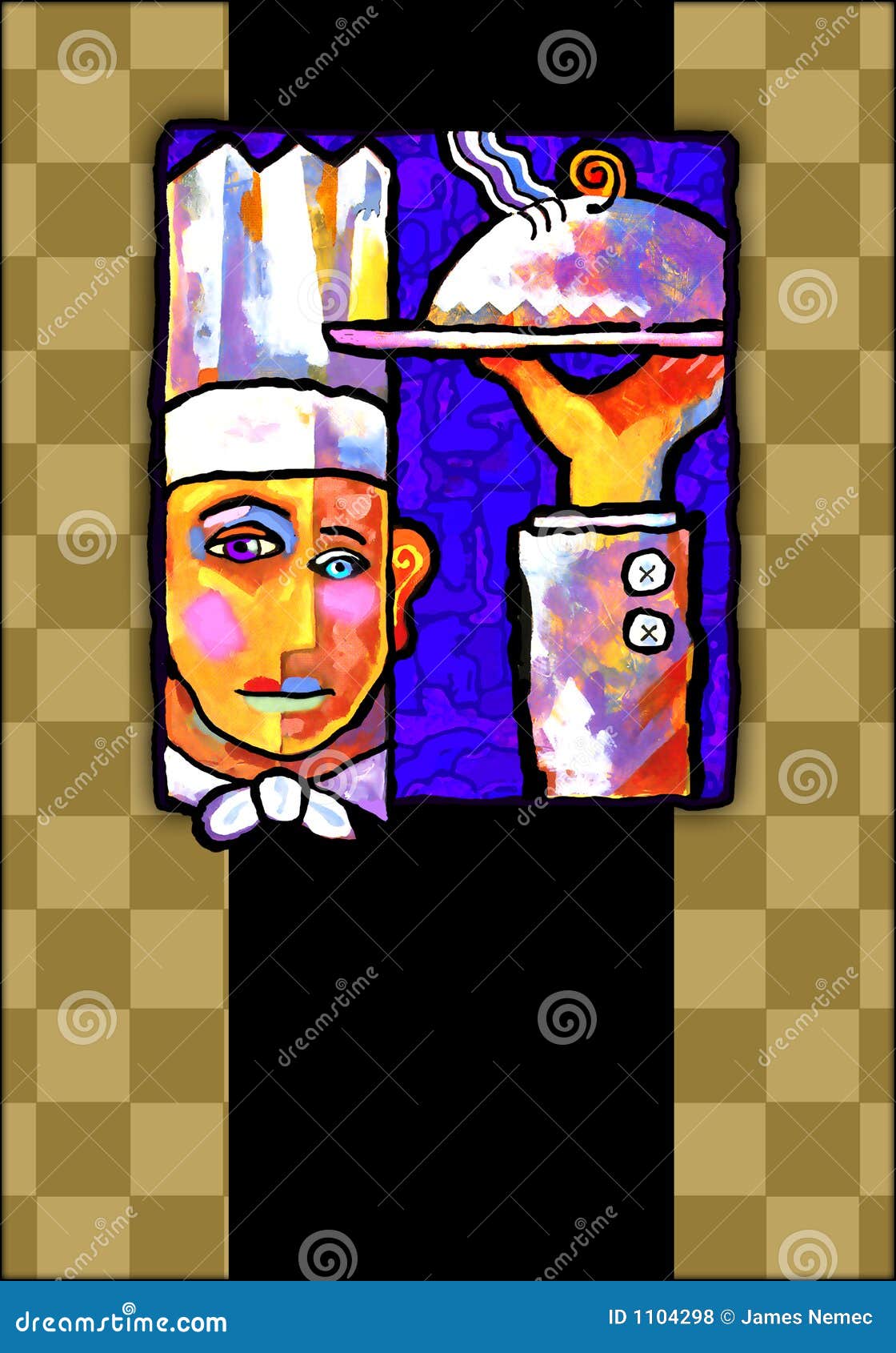 Abstract Painting of a Chef Stock Illustration - Illustration of ...