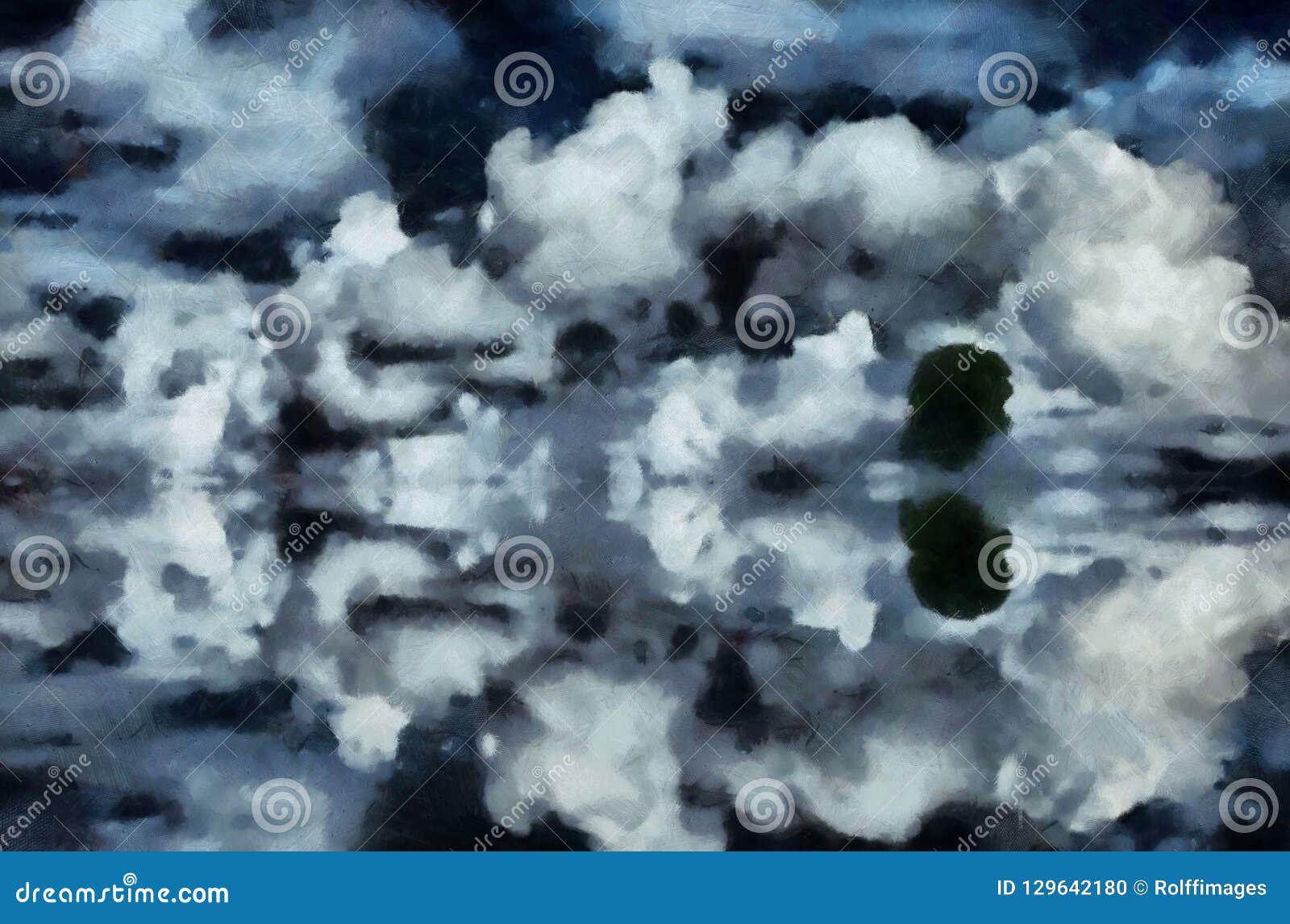 Abstract tree and clouds stock illustration. Illustration of natural ...