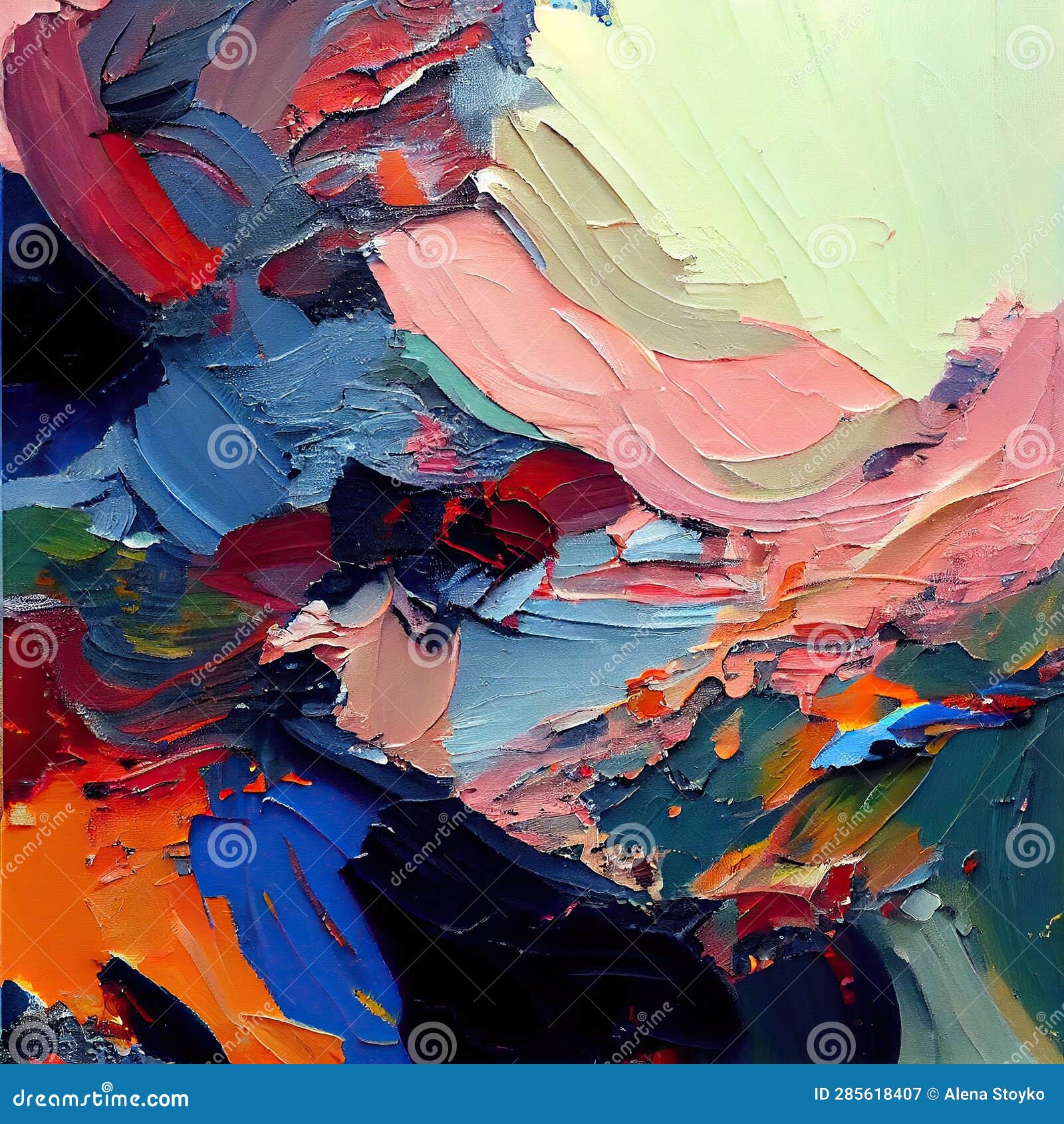 Abstract Painting. Colored Brush Strokes. Colorful Palette Stock ...