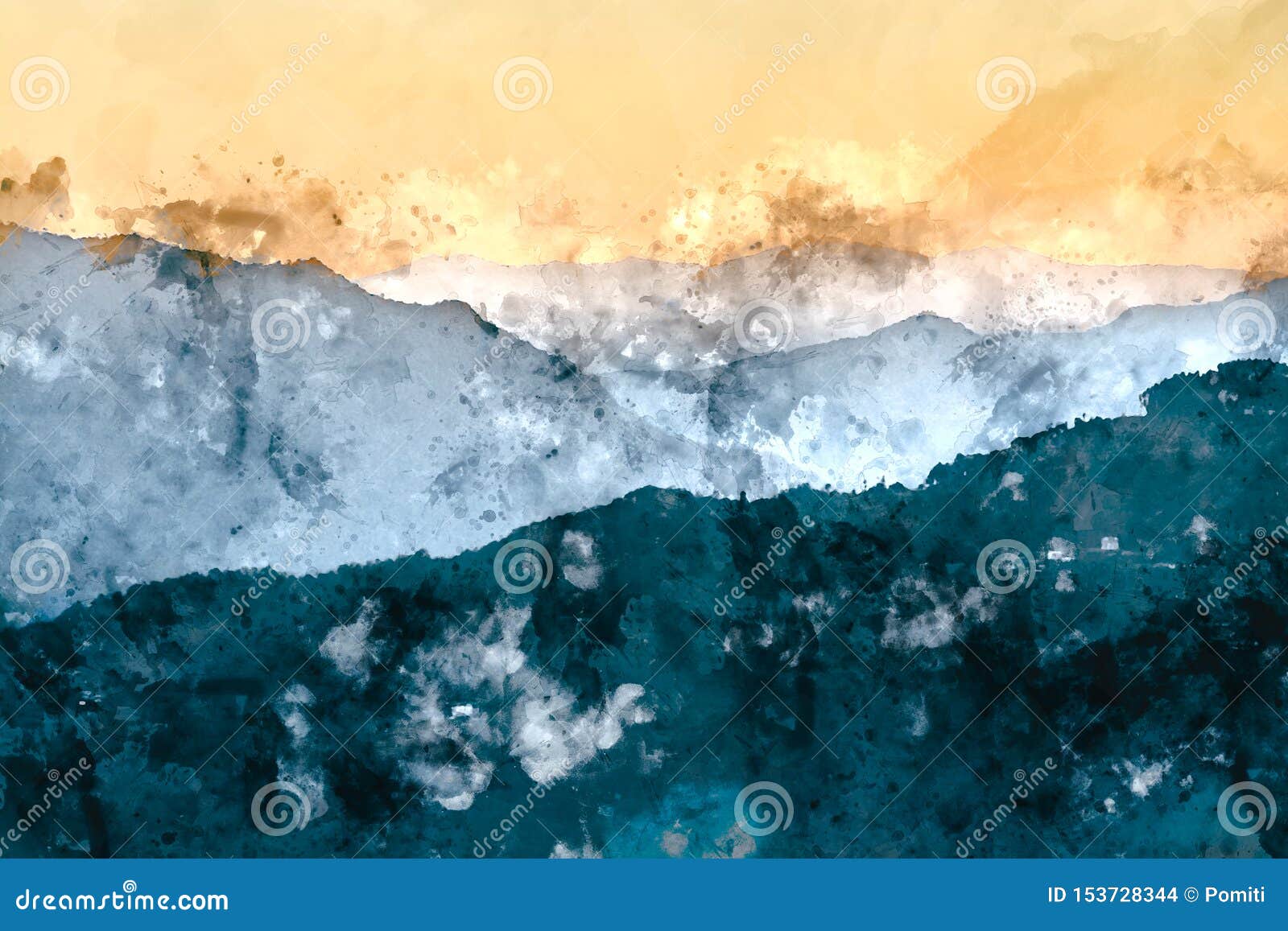Abstract Painting of Colorful Mountains, Digital Painting Stock Photo ...