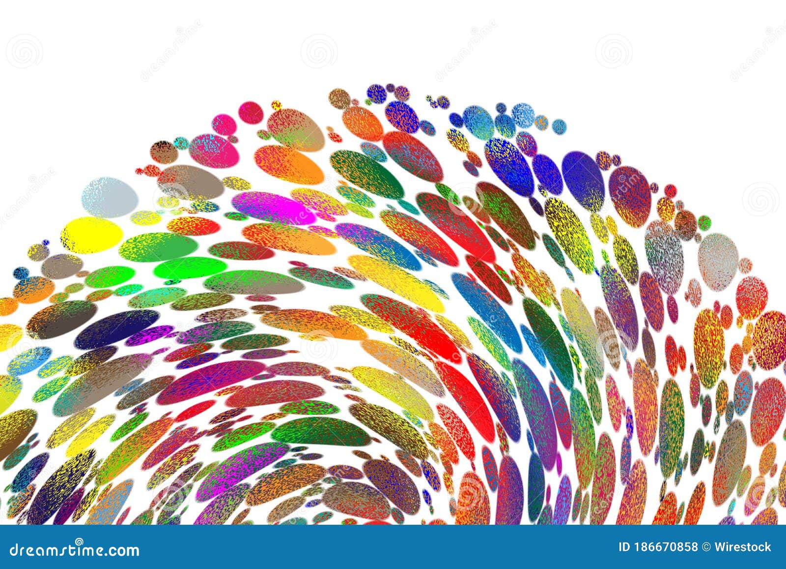 Abstract Painting Composed of Several Multicolored Circles in a ...