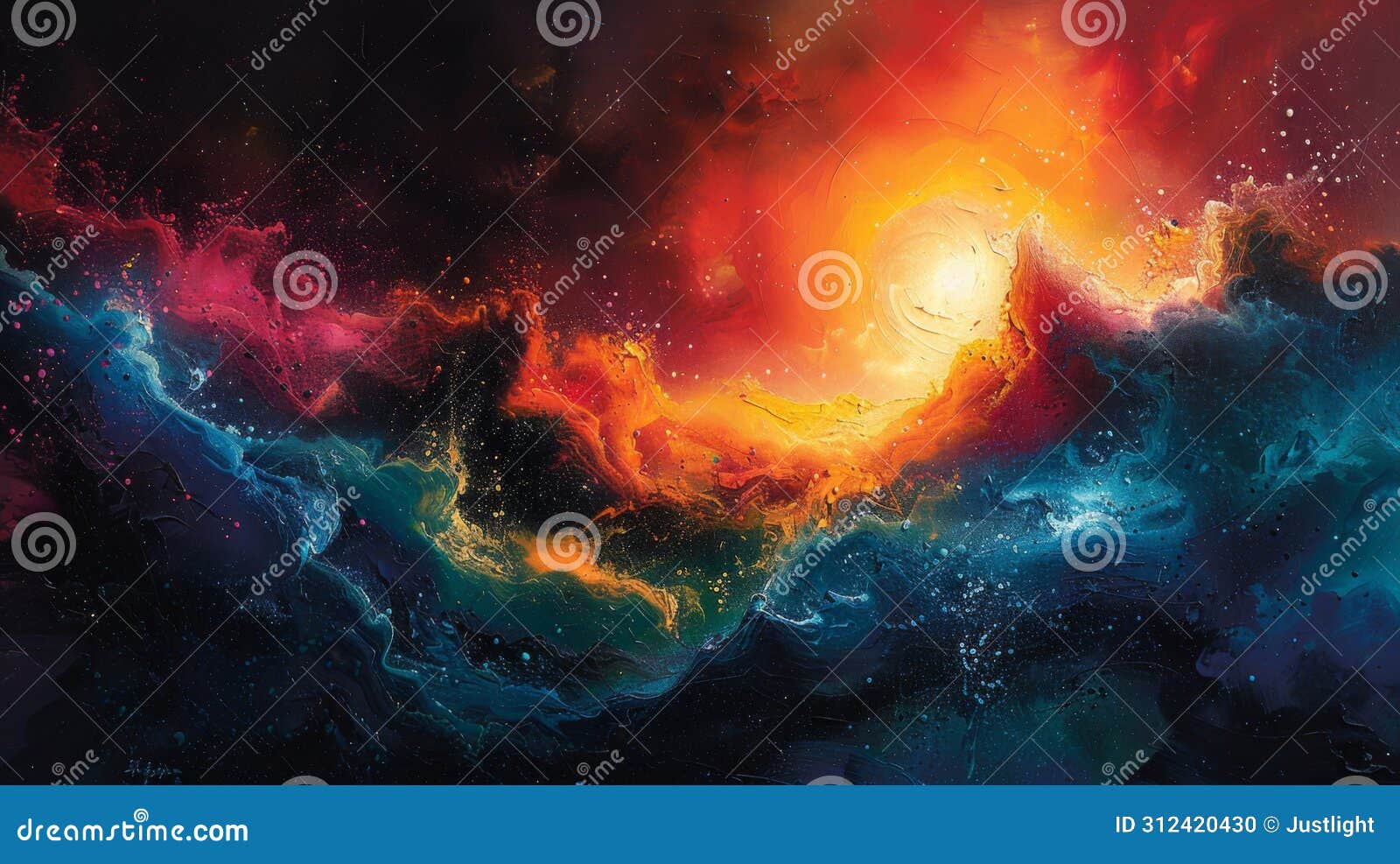 An Abstract Painting Depicting the Merging of Physical and Metaphysical ...