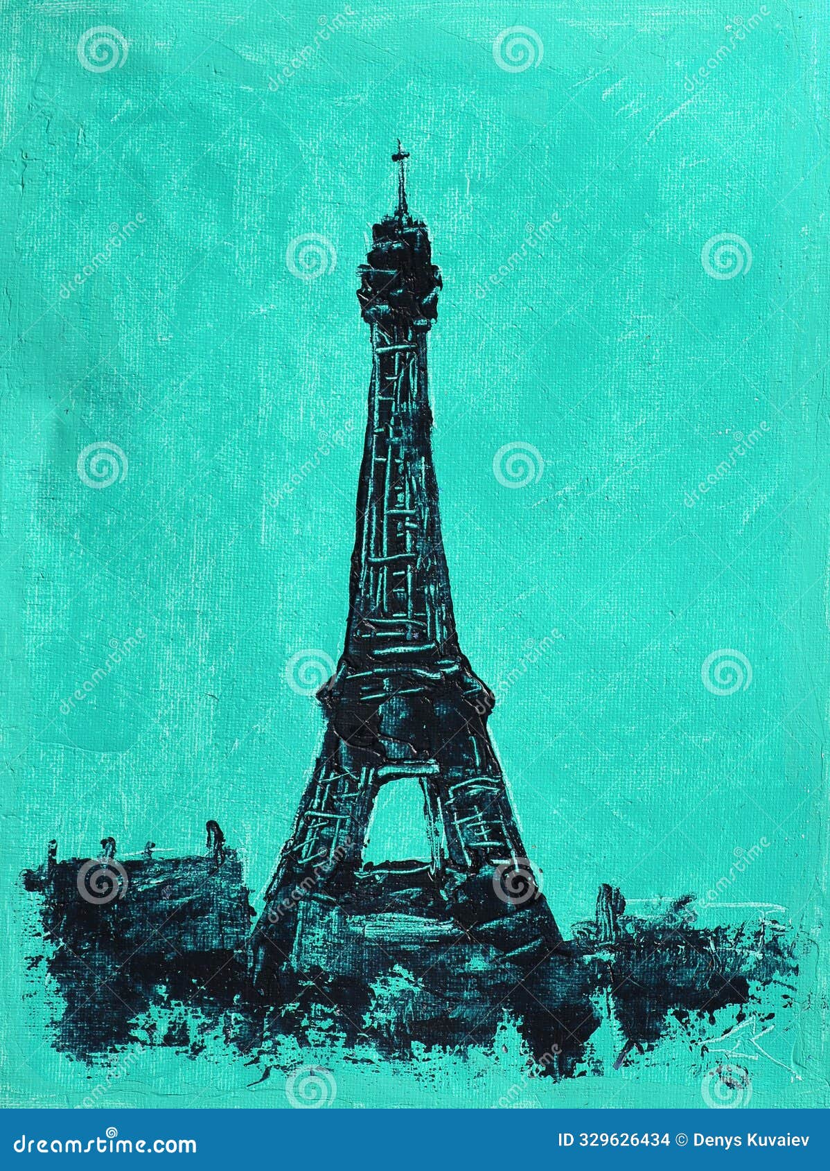 Abstract Painting of the Eiffel Tower Stock Illustration - Illustration ...