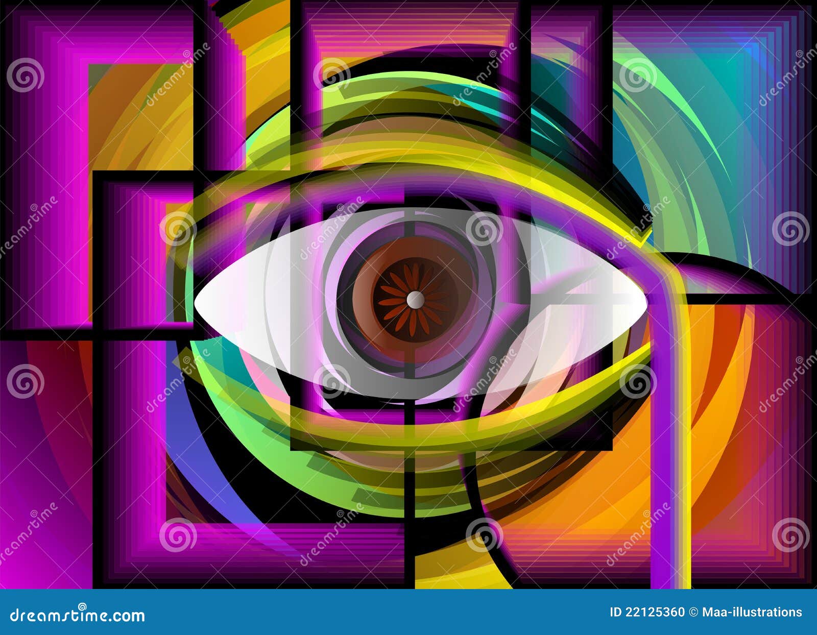 Abstract Painting of Eye Inside a Shell. Stock Illustration ...