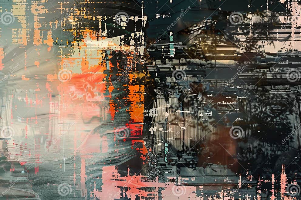 An Abstract Painting Featuring a Multitude of Colors Overlapping in a ...