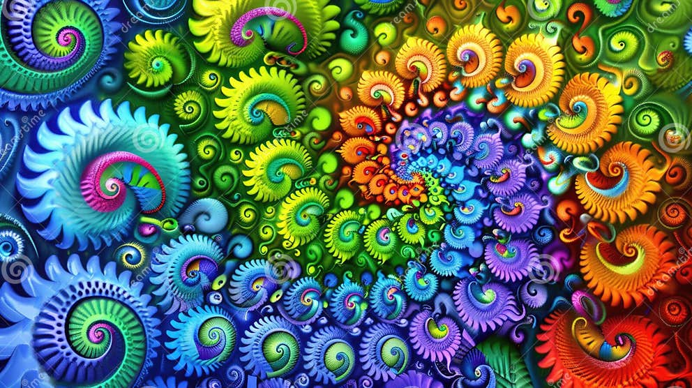 An Abstract Painting Featuring a Multitude of Colors and Shapes ...