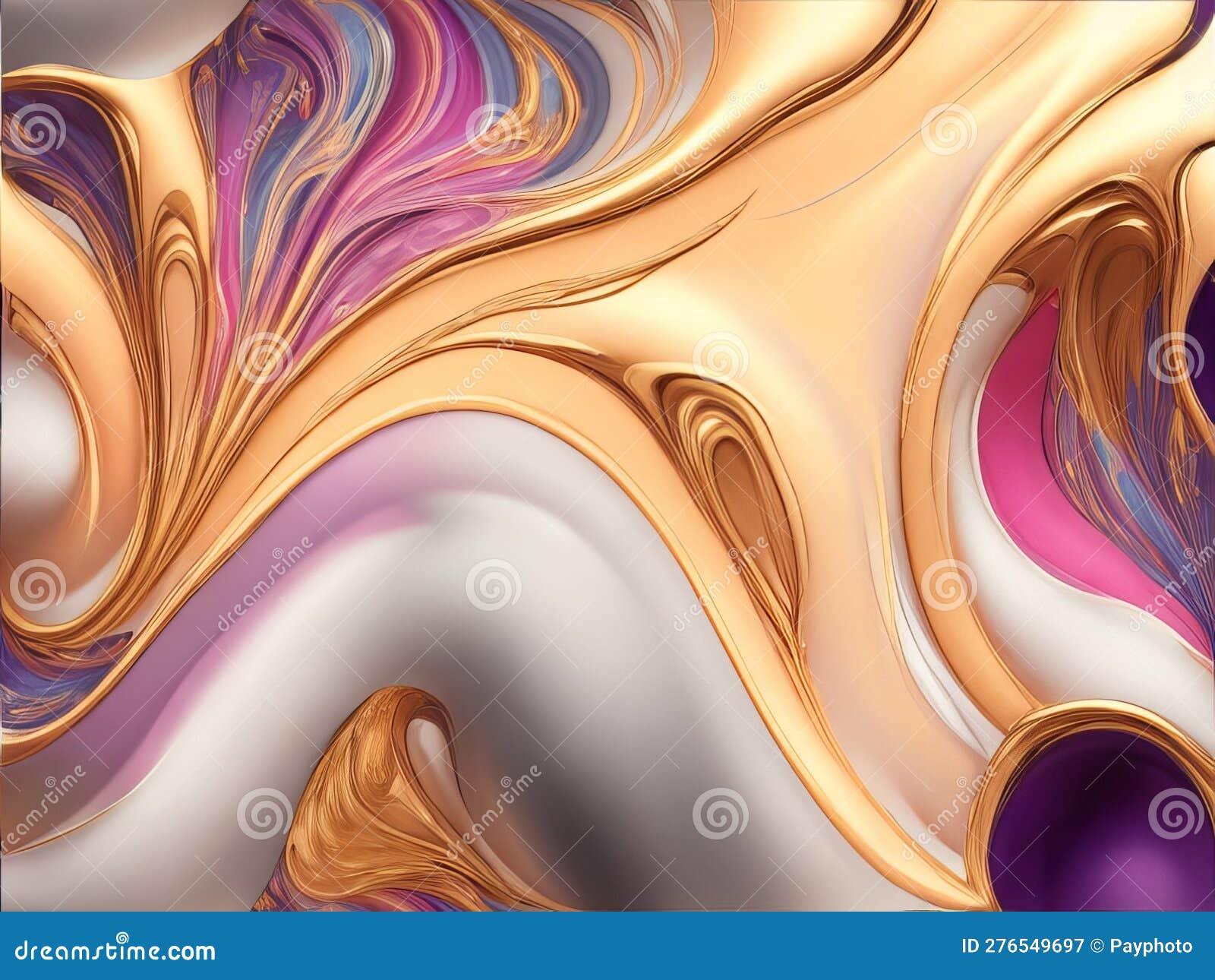 Abstract Painting Featuring Soft Gradients and Golden Organic ...