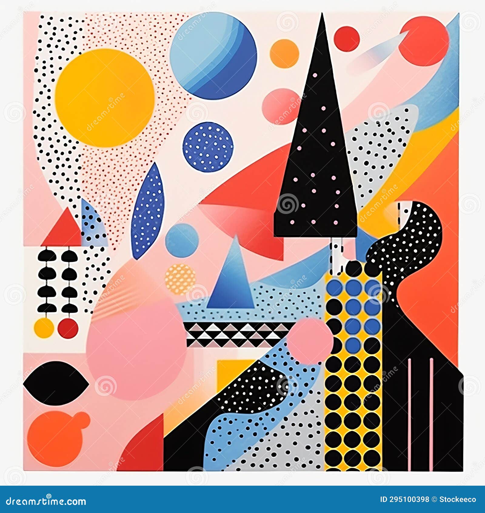 Colorful Abstract Painting with Graphic Design-inspired Illustrations ...