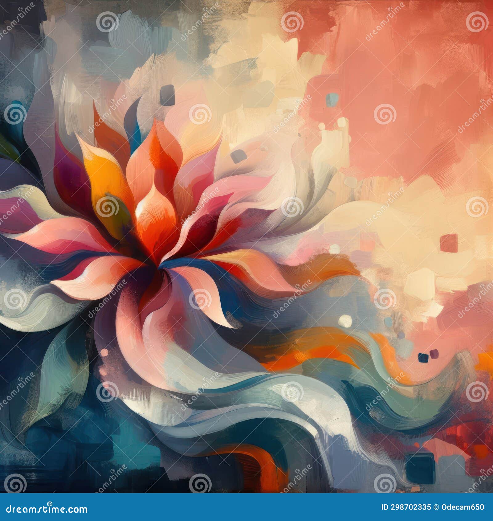 Abstract Painting of a Flower Stock Illustration - Illustration of ...