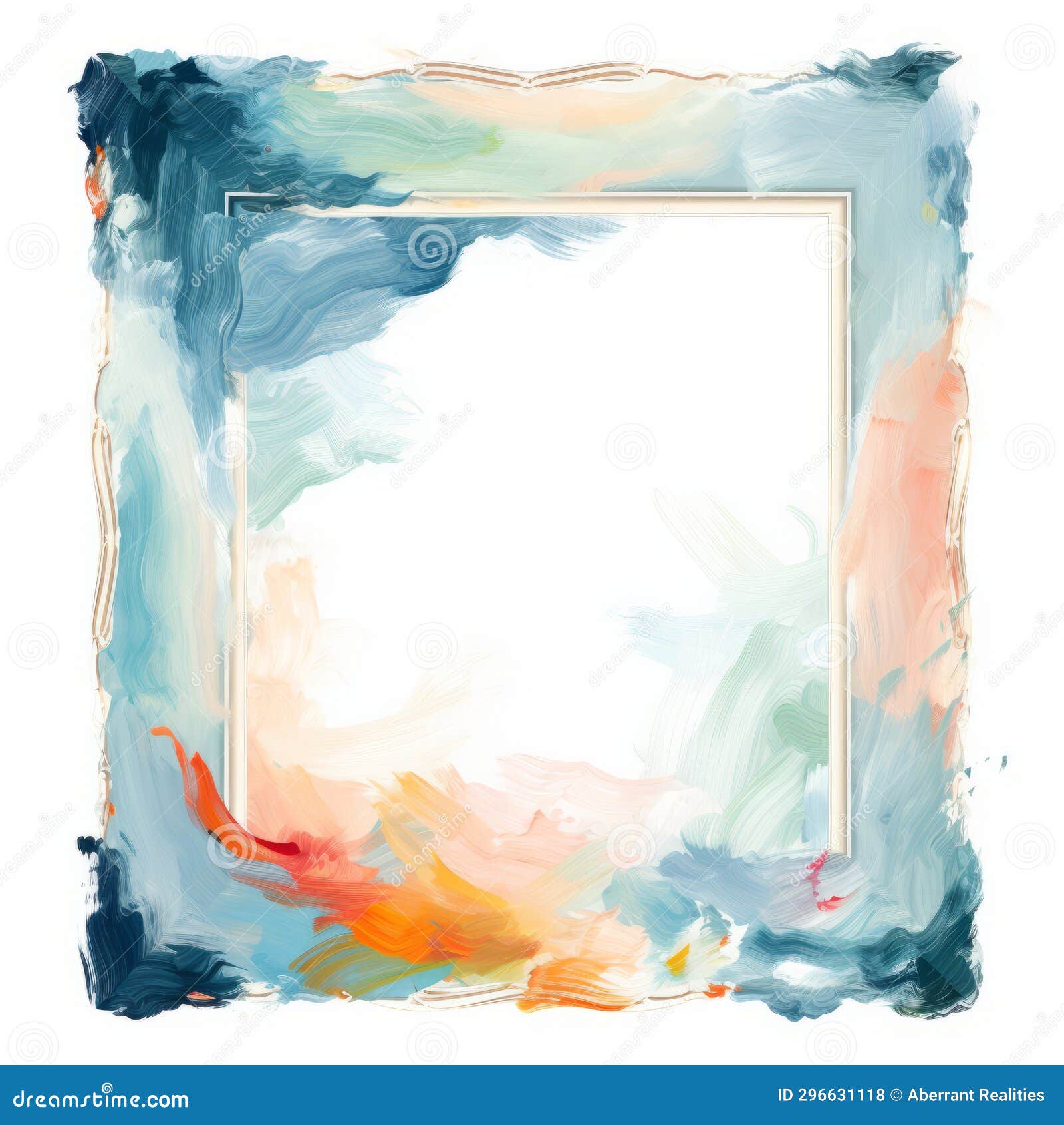 An Abstract Painting Frame with a Blue Orange and Yellow Color Stock ...