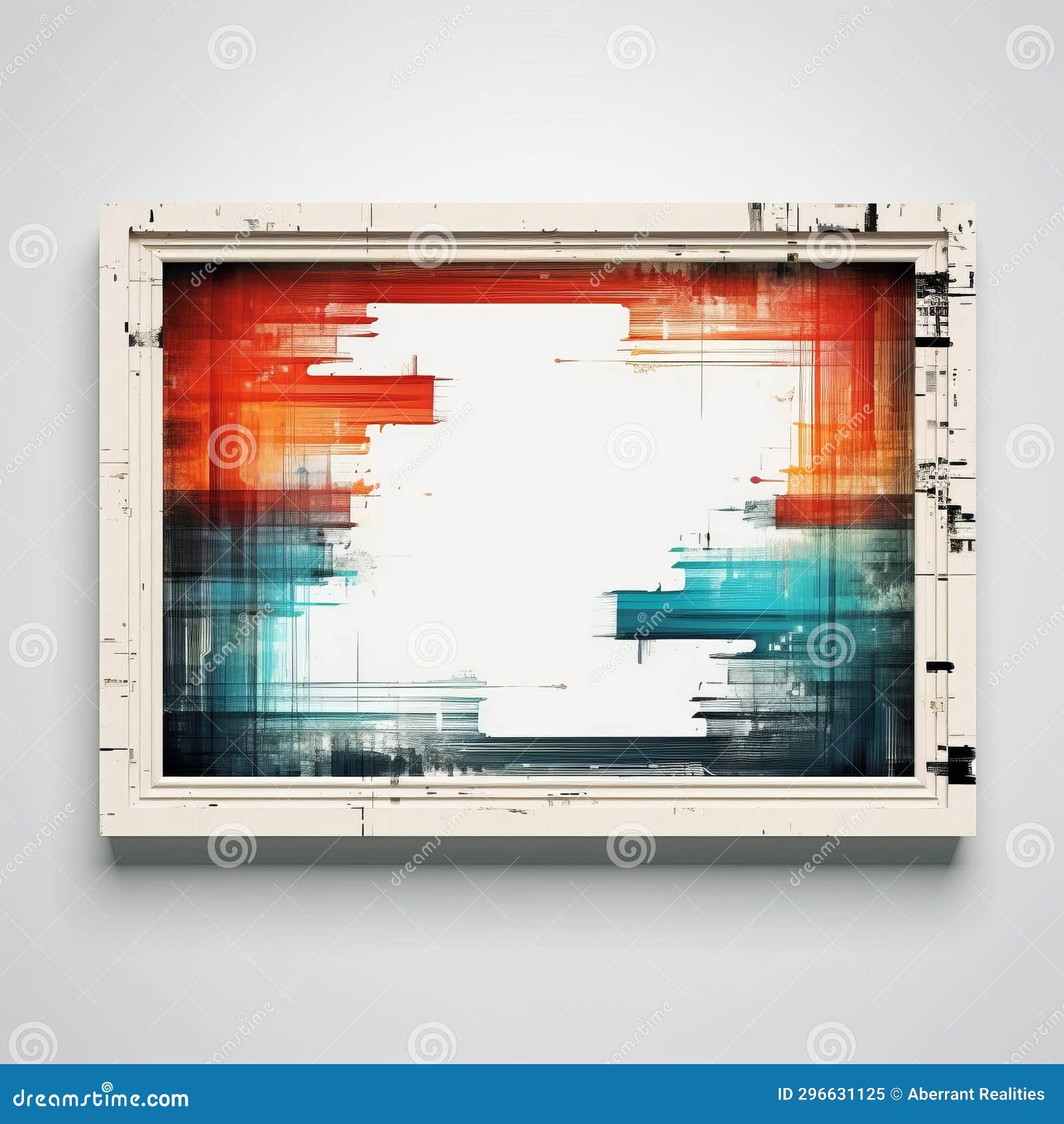 An Abstract Painting in a Frame on a Wall Stock Illustration ...