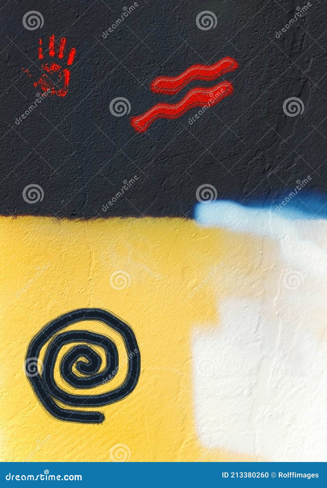 Abstract Painting with Hand Print Stock Illustration - Illustration of ...