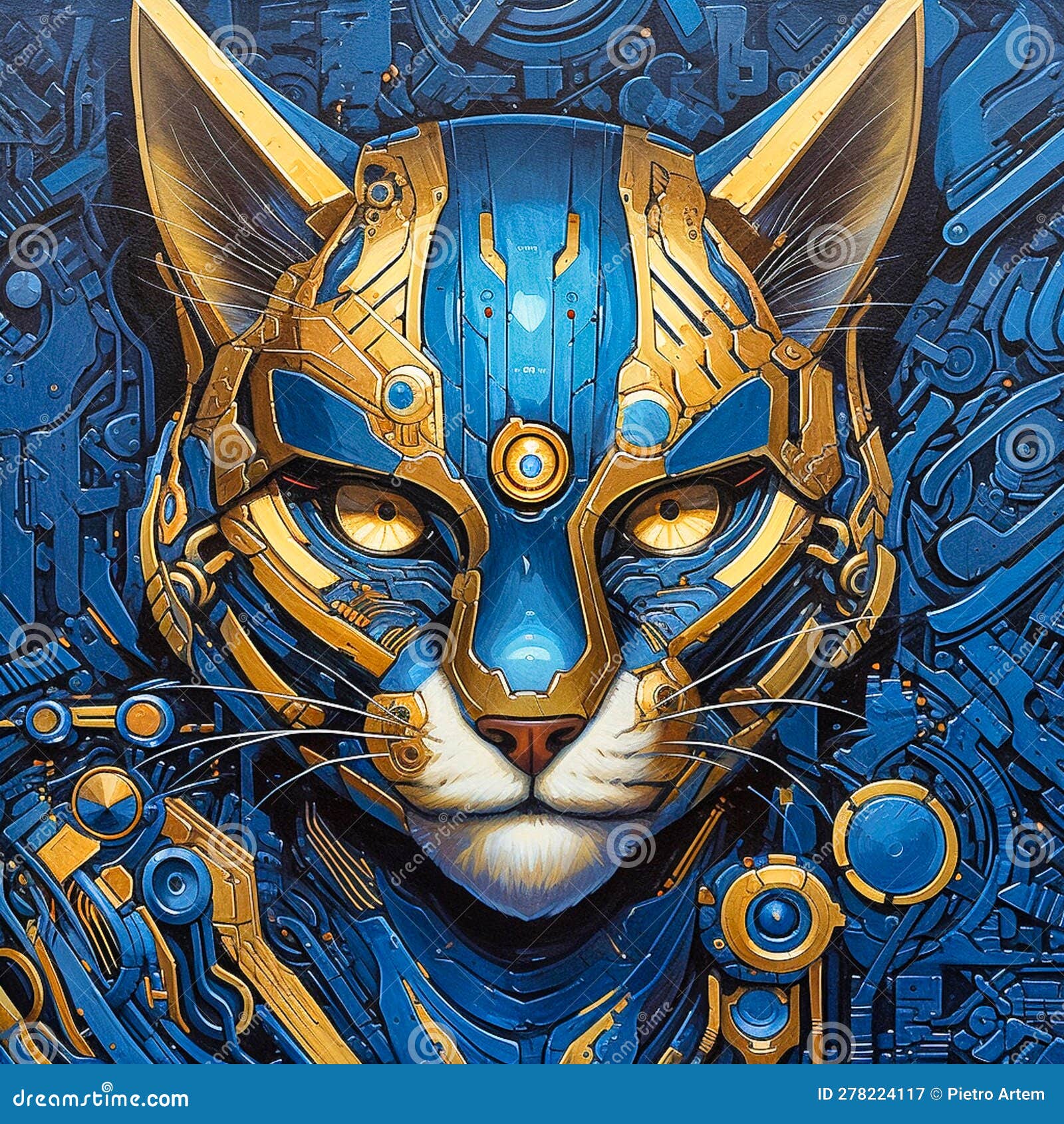 Abstract Painting of an Imaginary Future Cat, Generative AI Stock ...