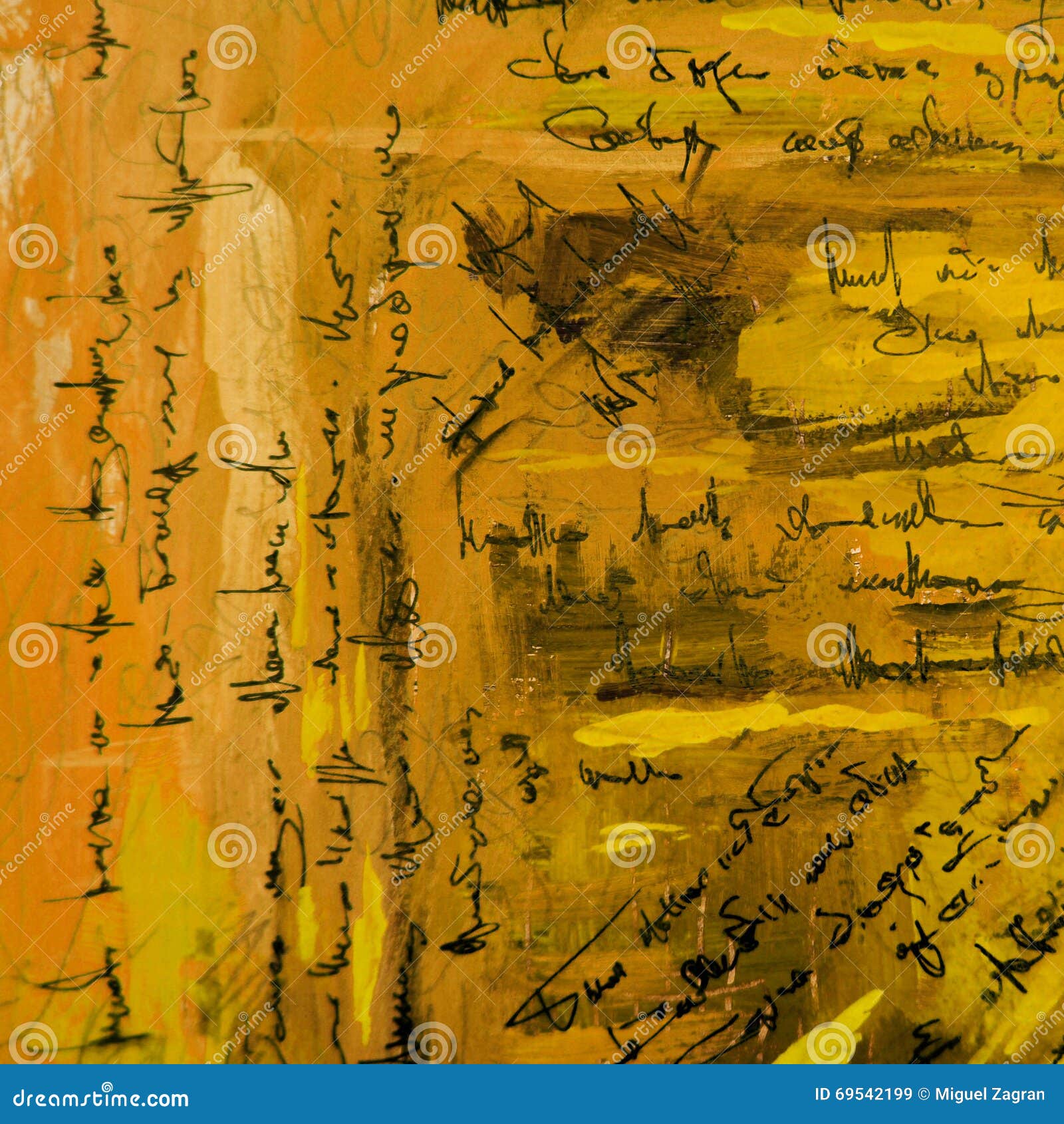 Abstract Painting with the Imitation of the Handwritten Ancient Stock ...