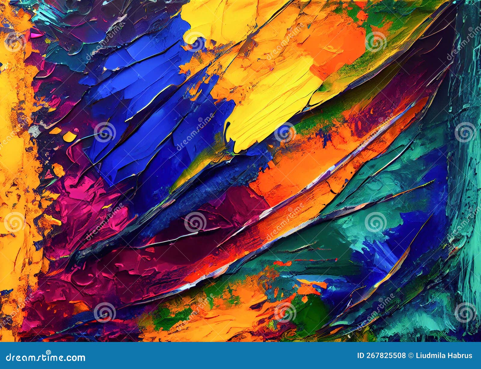 Abstract Painting of Impasto Paintings with a Thick Layer of Multi ...