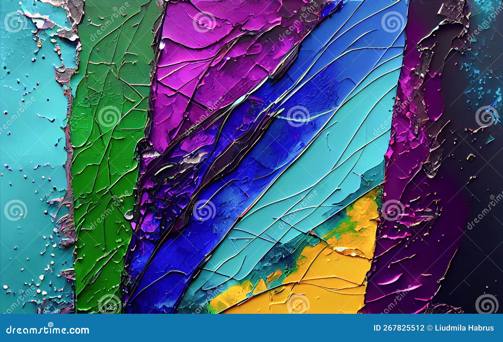 Abstract Painting of Impasto Paintings with a Thick Layer of Multi ...