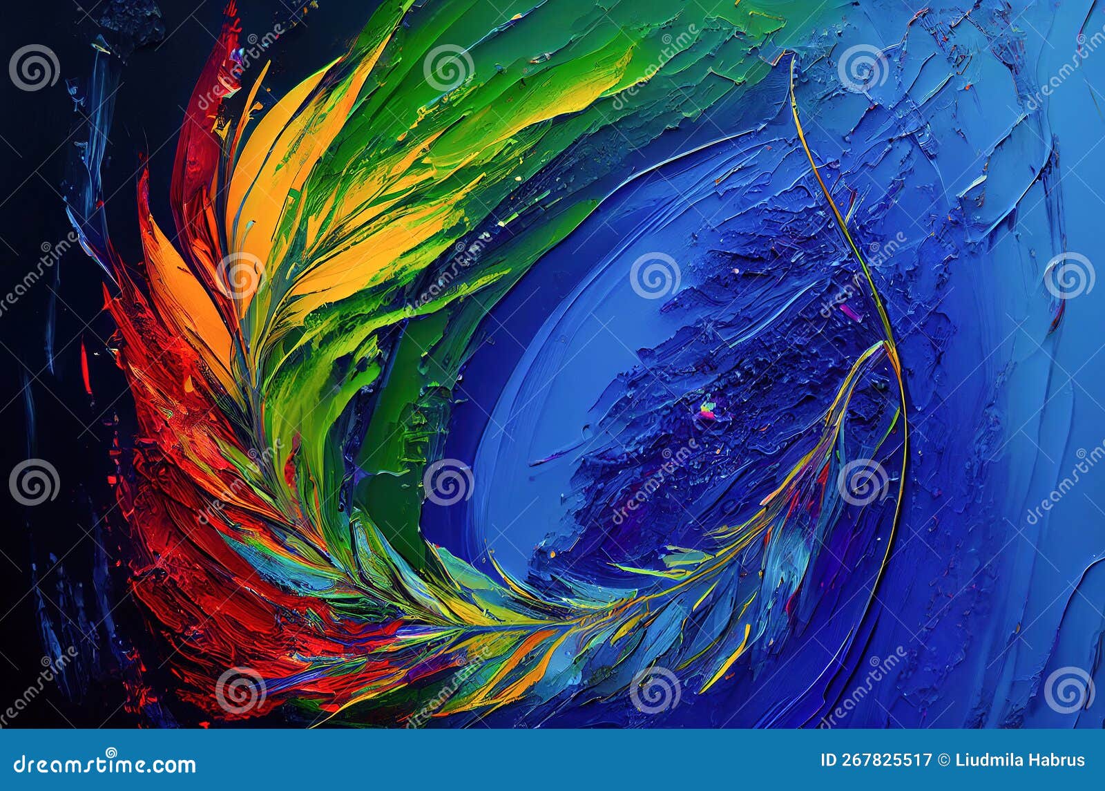 Abstract Painting of Impasto Paintings with a Thick Layer of Multi ...