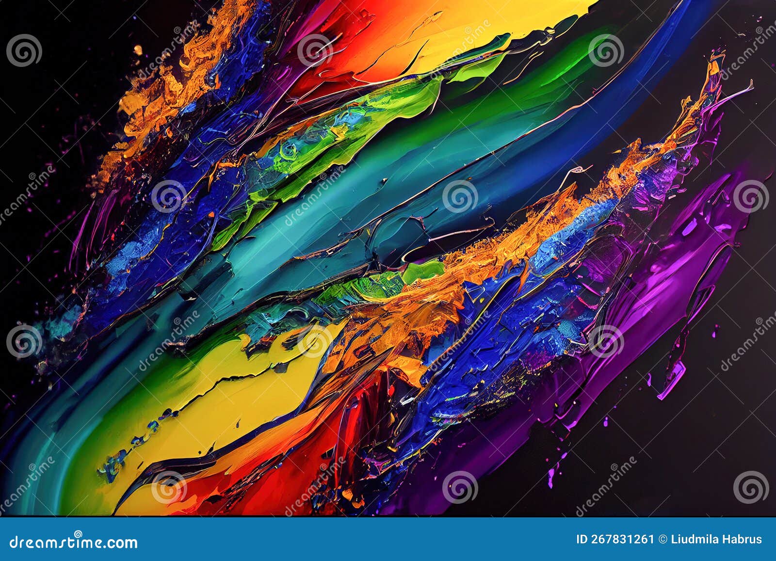 Abstract Painting of Impasto Paintings with a Thick Layer of Multi ...