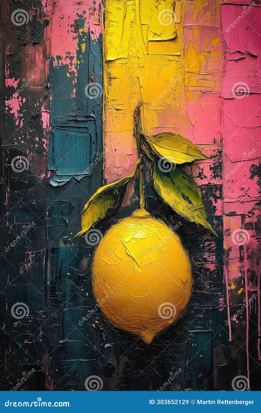 Abstract Painting of a Lemon Stock Illustration - Illustration of ...